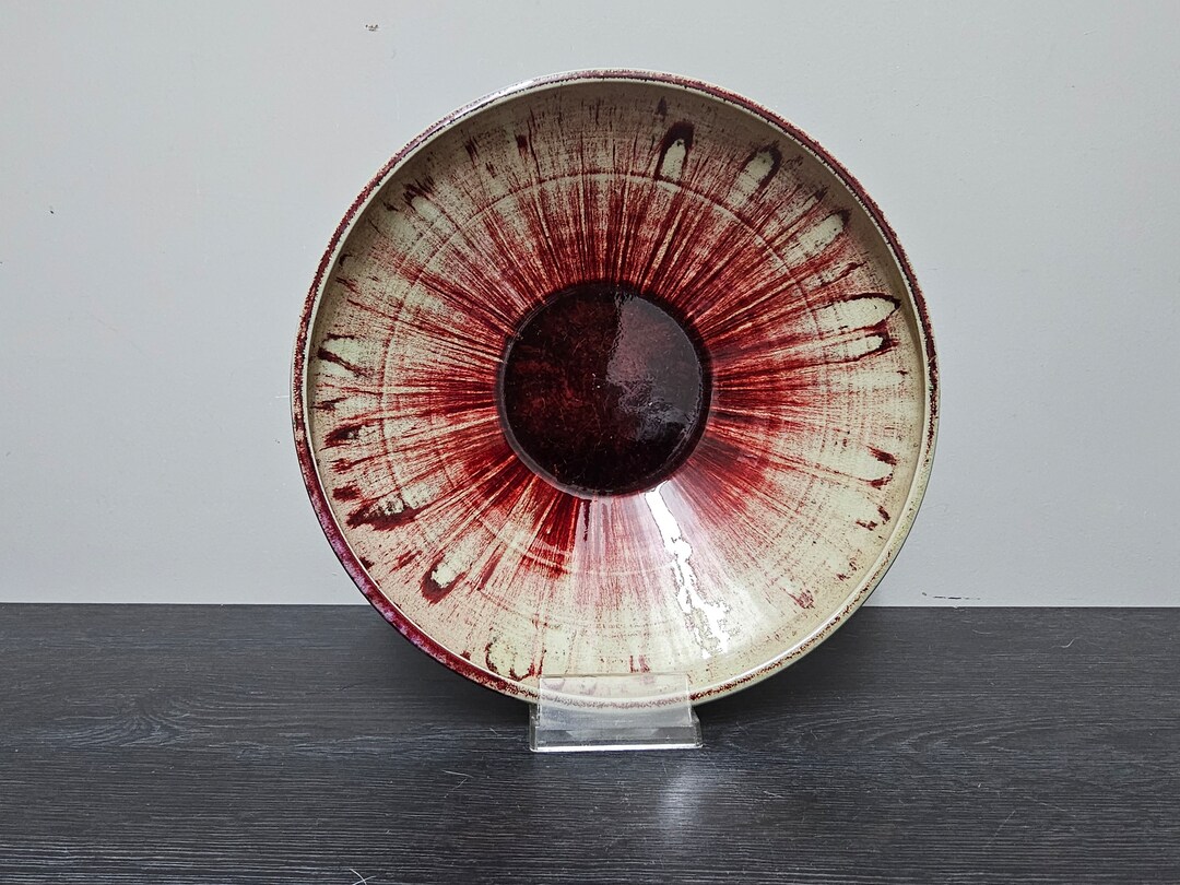 Uwe Rast Studio Ceramic Wall Plate 70s Oxblood/copper Reduction Glaze ...