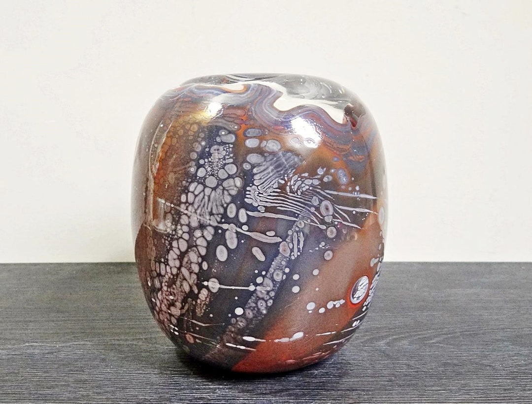 Udo Edelmann Artist Vase Hand-blown Freeform Signed 80s - Etsy UK