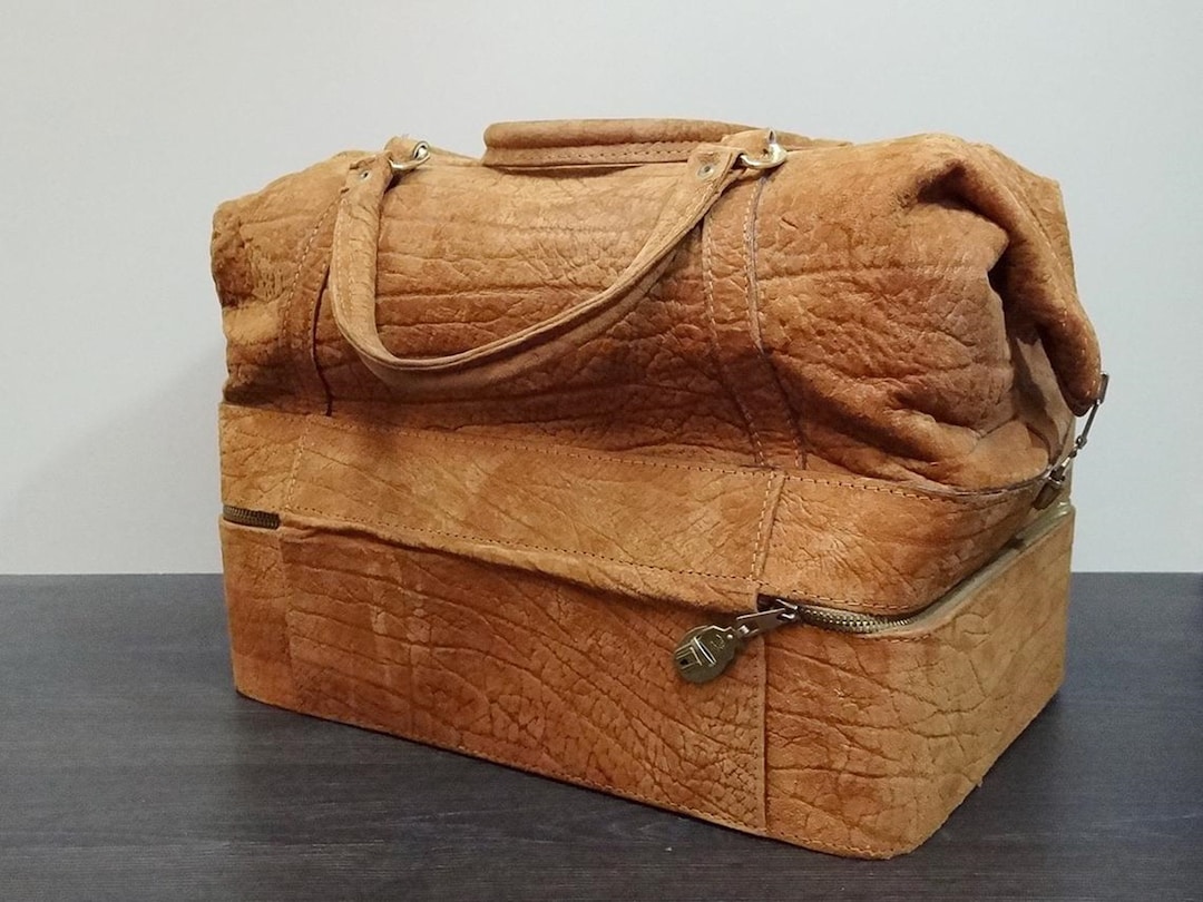 Cool Vintage Leather Weekender 50s, Italian Vintage Leather Travel Bag ...