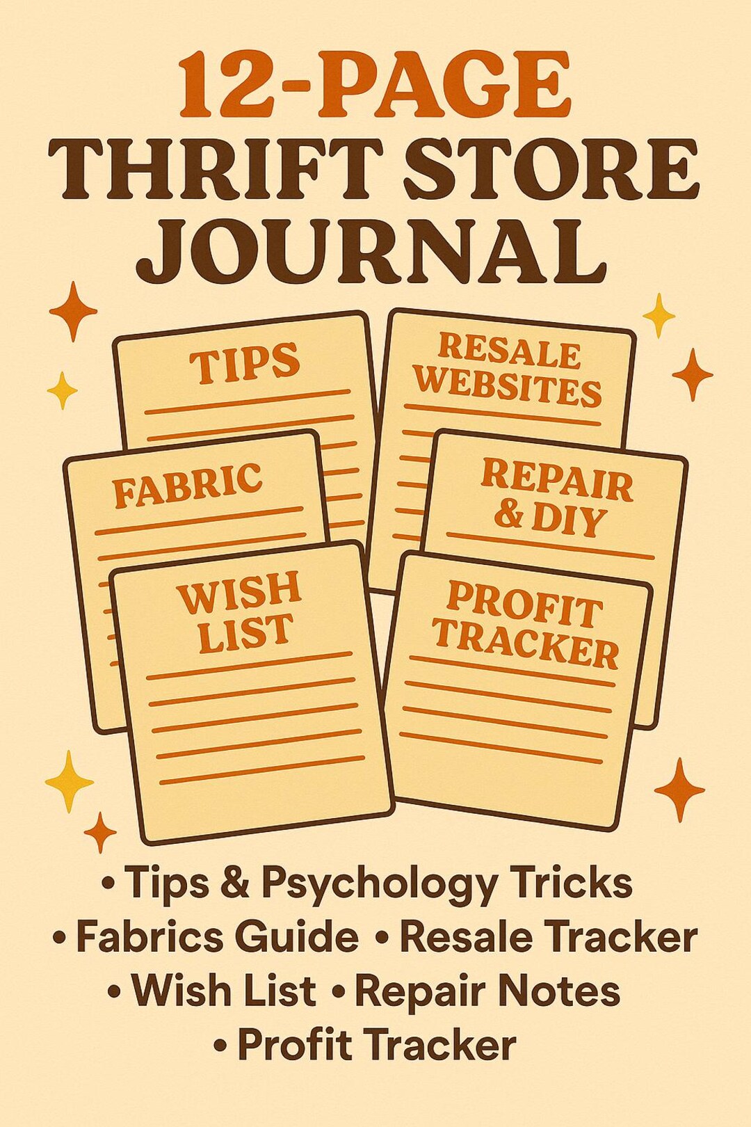 Thrifting Journal Printable Bundle | Vintage Flip Tracker | Reseller ...