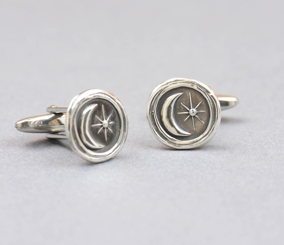 Moon Star Sterling Silver Cufflinks.men Accessories,cuff Links ...
