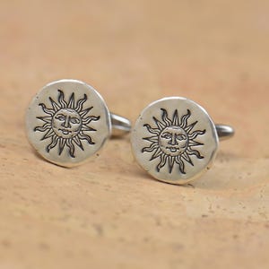 Sterling Silver Sun Cufflinks.men Accessories,cuff Links- Sun Lovers ...