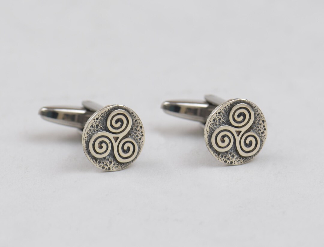 Celtic Triskelion Cufflinks: Viking Runic Symbol Jewelry, Sterling ...