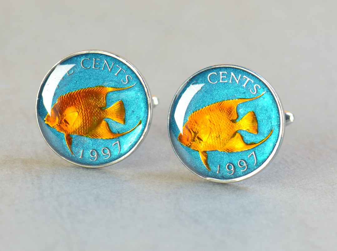 Cufflinks Bermuda Enamel Coin Coin Collector Gifts,dad Coin Gift ...