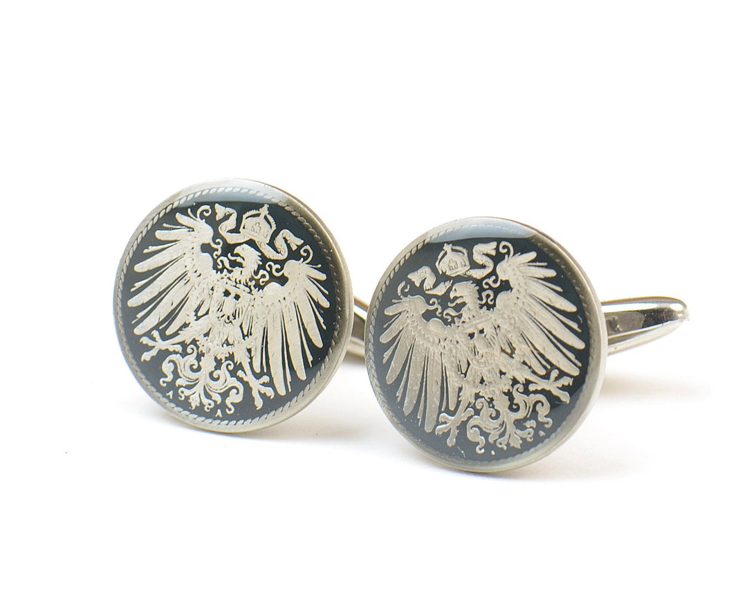 Men Cufflinks Germany enamel Coin.5 Pfennig Coin Collector Gifts,Dad ...