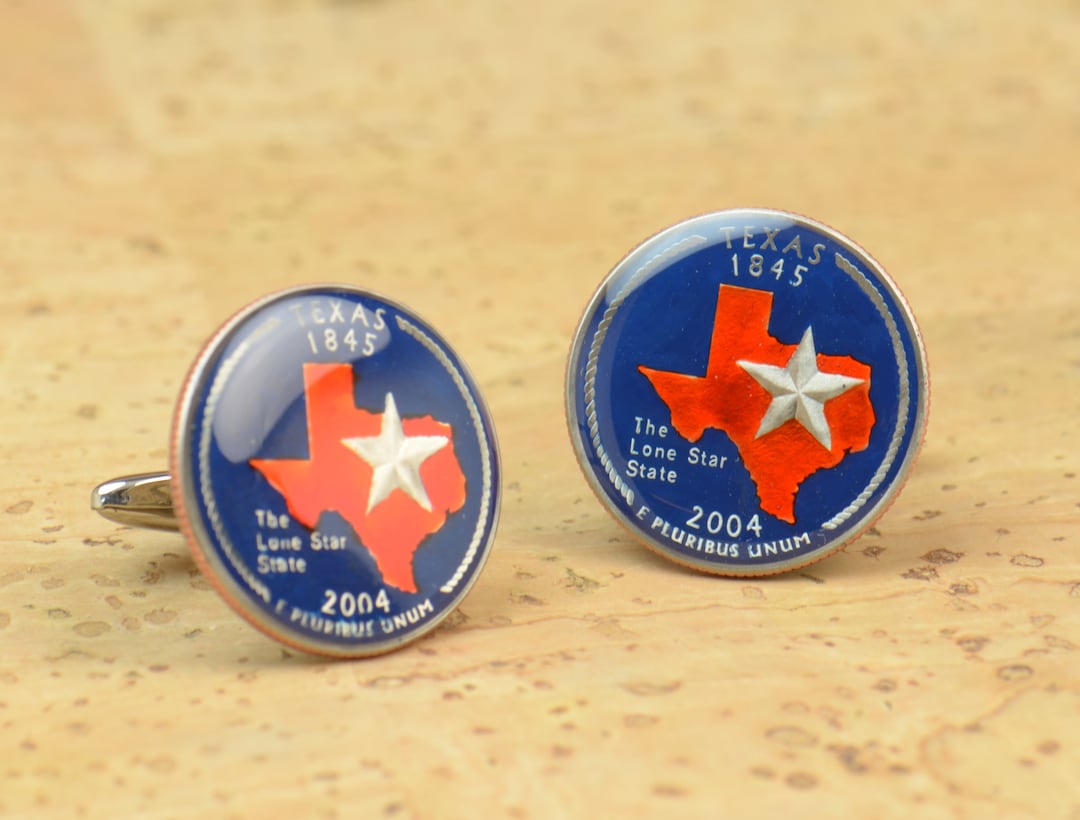 Texas Cufflinks Coin Collector Gifts,dad Coin Gift,upcycled,mens Gift ...