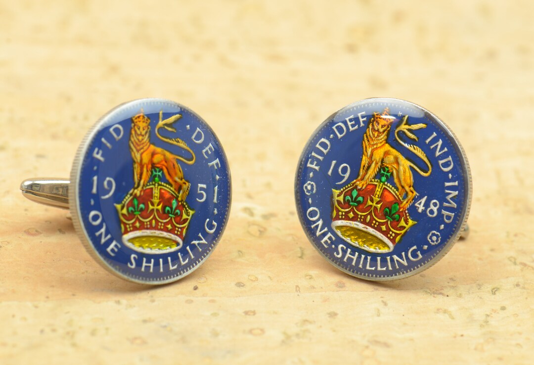 Enamel Coin One Shilling Cufflinks Great Britain.united Kingdom.great ...