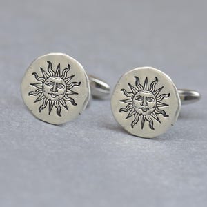Sterling Silver Sun Cufflinks.men Accessories,cuff Links- Sun Lovers ...