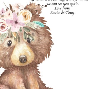 Cute Bear Pocket Hug Token and Card With Floral Detail - Etsy UK