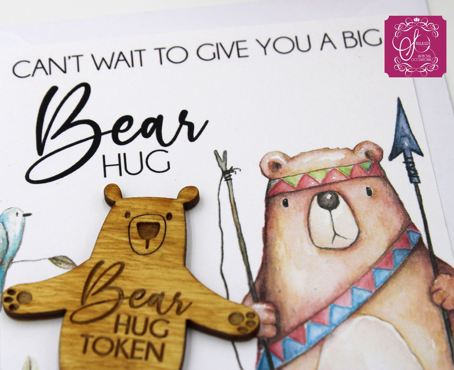Pocket Bear Hug Wooden Token on Card, Gift - Etsy