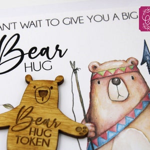 Pocket Bear Hug Wooden Token on Card, Gift - Etsy