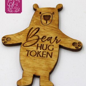 Pocket Bear Hug Wooden Token on Card, Gift - Etsy
