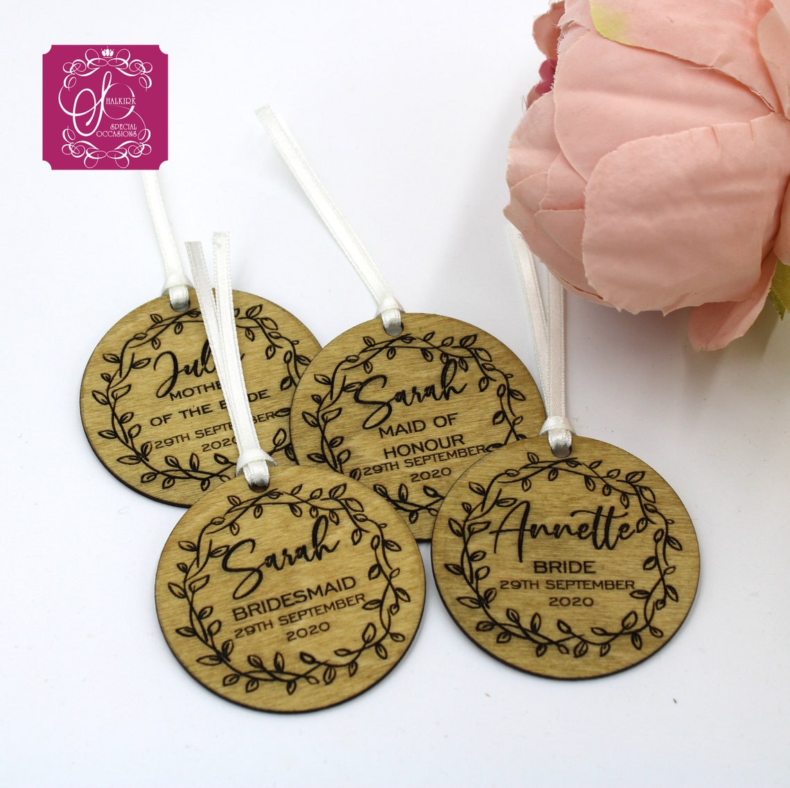Personalised Hanger Tags with floral detail | Etsy