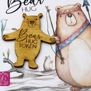 Pocket Bear Hug Wooden Token on Card, Gift - Etsy
