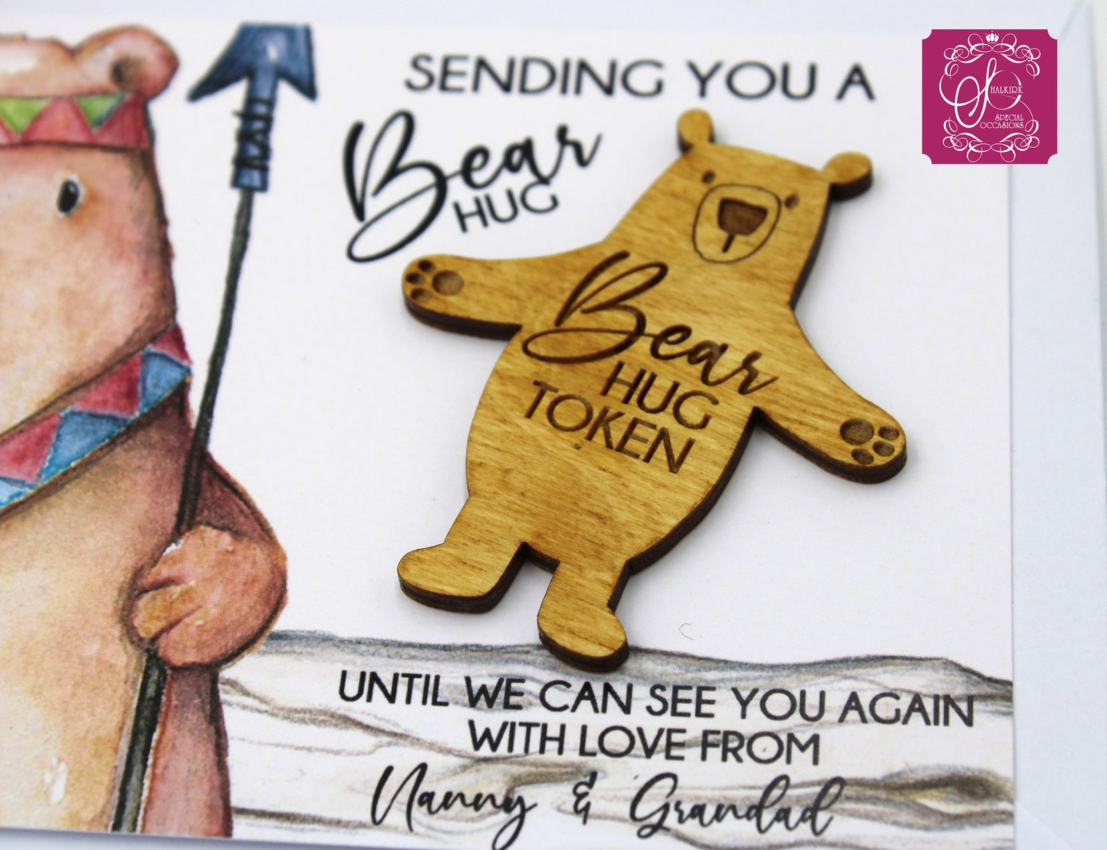 Sending You a Big Bear Hug Token Card - Etsy UK