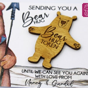 Sending You a Big Bear Hug Token Card - Etsy UK