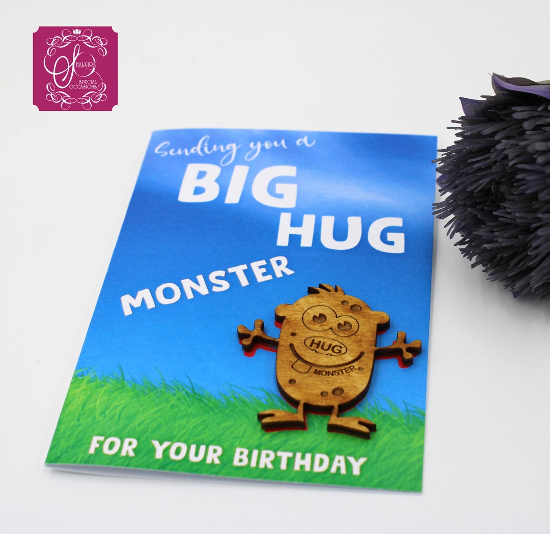 Sending You a Big MONSTER Hug for Your Birthday Card - Etsy