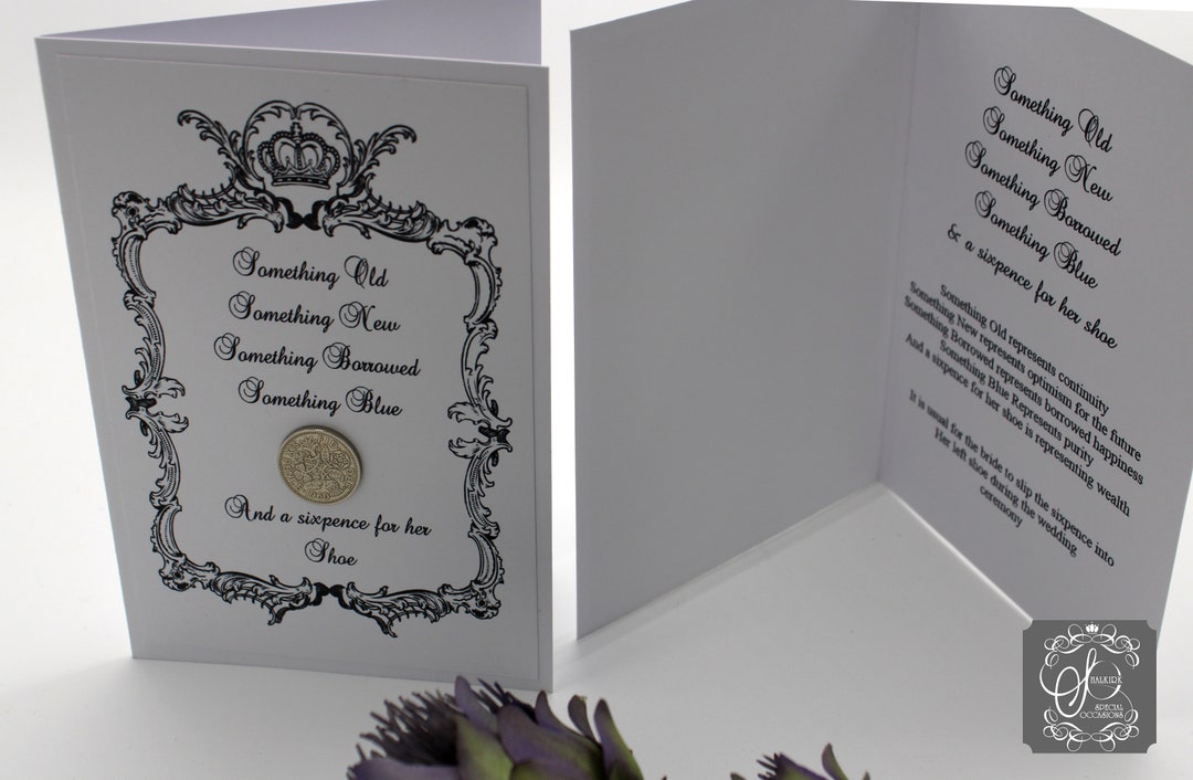 Silver Sixpence for Her Shoe Card - Etsy