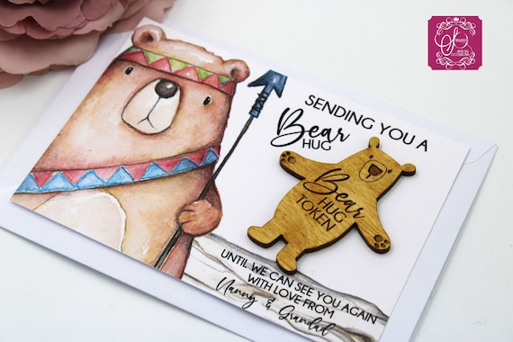 Sending You a Big Bear Hug Token Card - Etsy