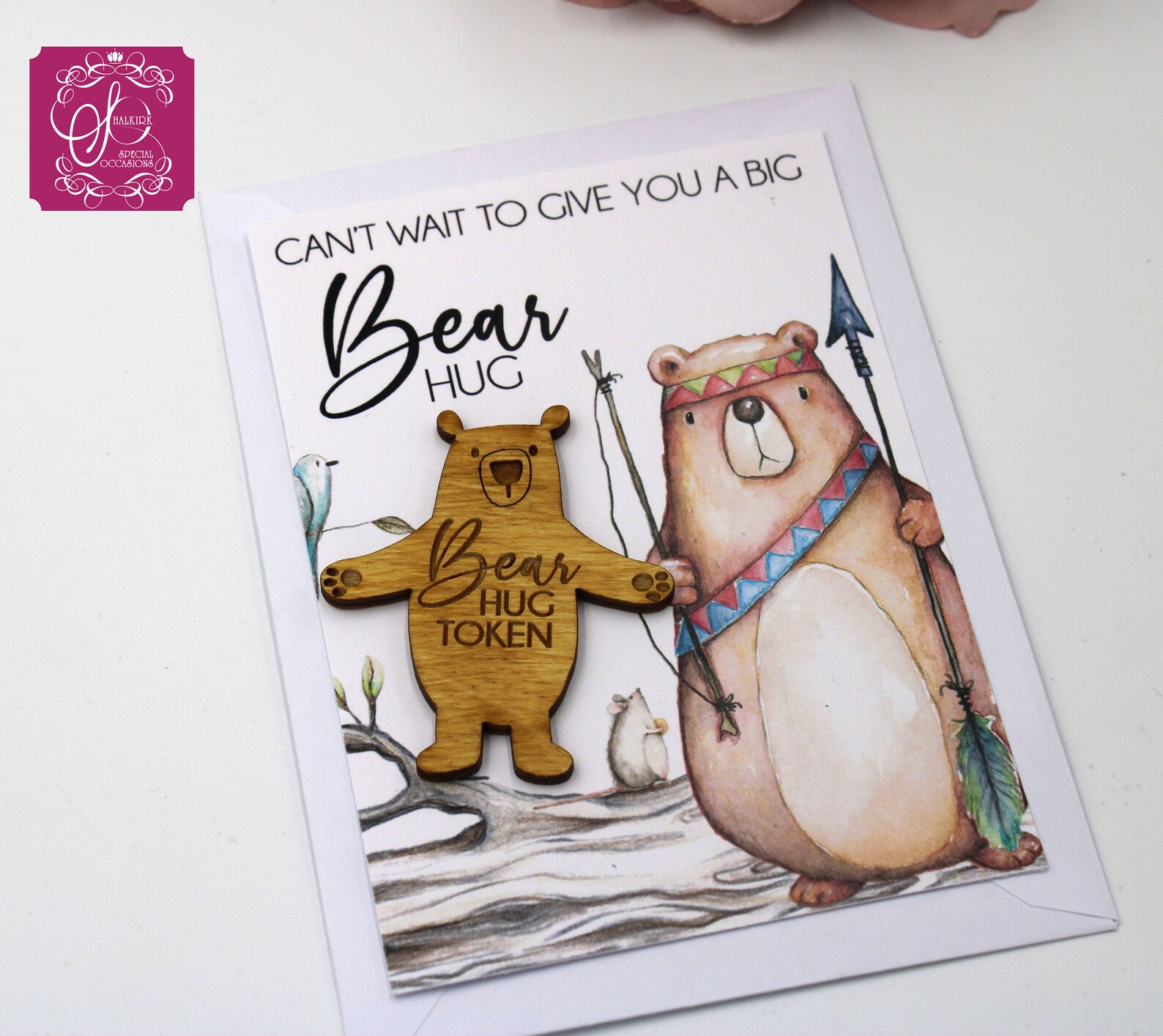 Pocket Bear Hug Token on Card With Cute Bear - Etsy