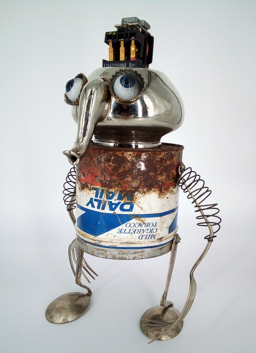 Whimsical Dumbo-inspired Robot Sculpture - Upcycled Antique Finds ...