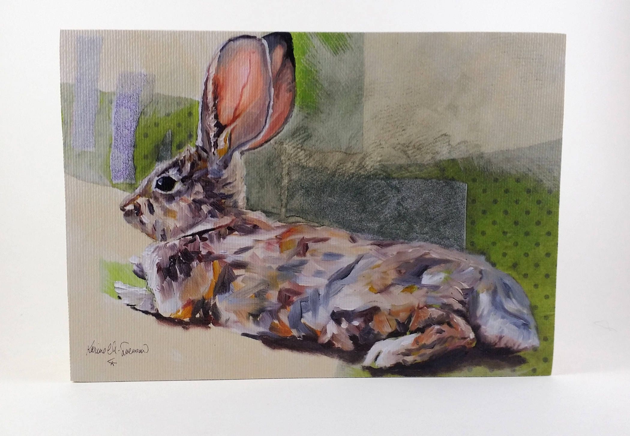Cottontail rabbit At Rest a reproduction from an original | Etsy