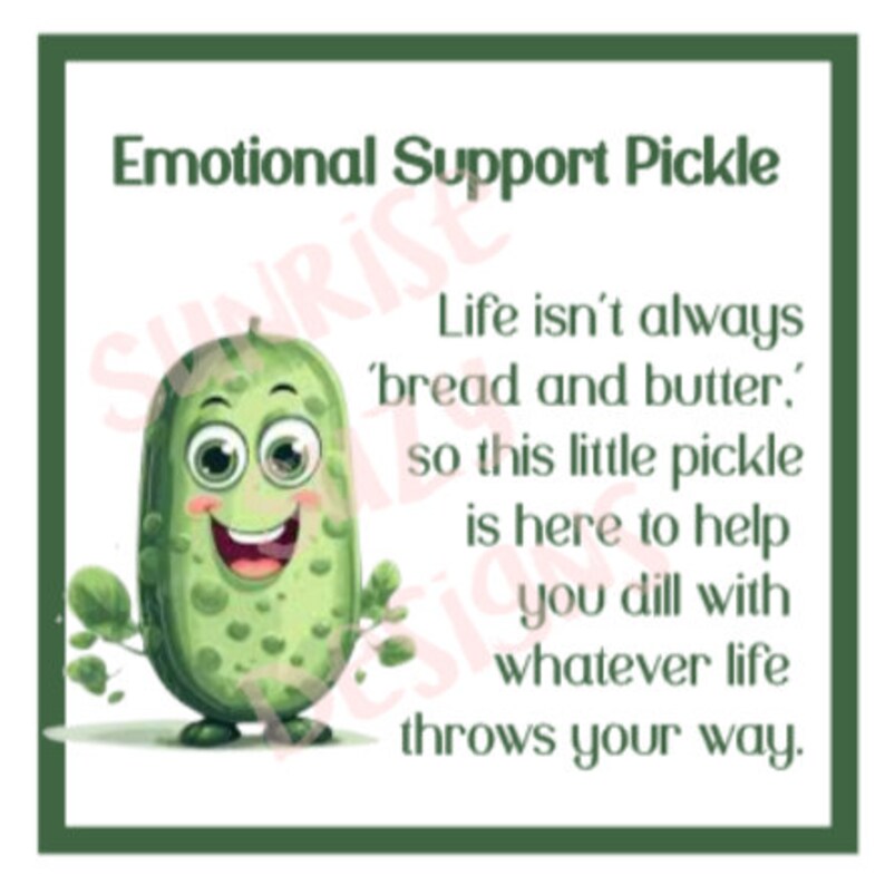 Emotional Support Pickle TAGS BUNDLE 3 PDF Files - Etsy