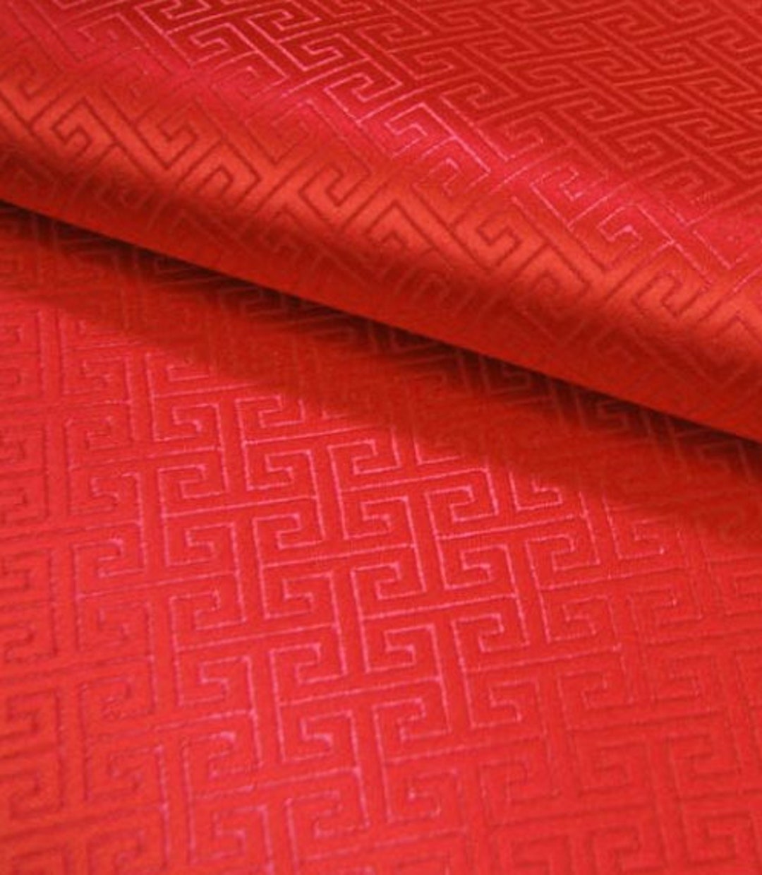 Red Color Brocade Fabric, Jacquard Fabric, Fabric by the Yard - Etsy