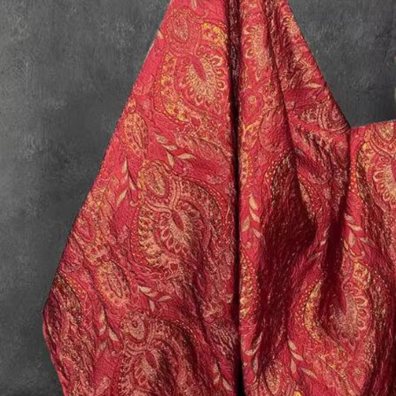 Red Gold Fabric - Etsy
