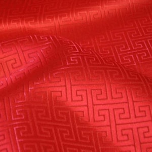 Red Color Brocade Fabric, Jacquard Fabric, Fabric by the Yard - Etsy