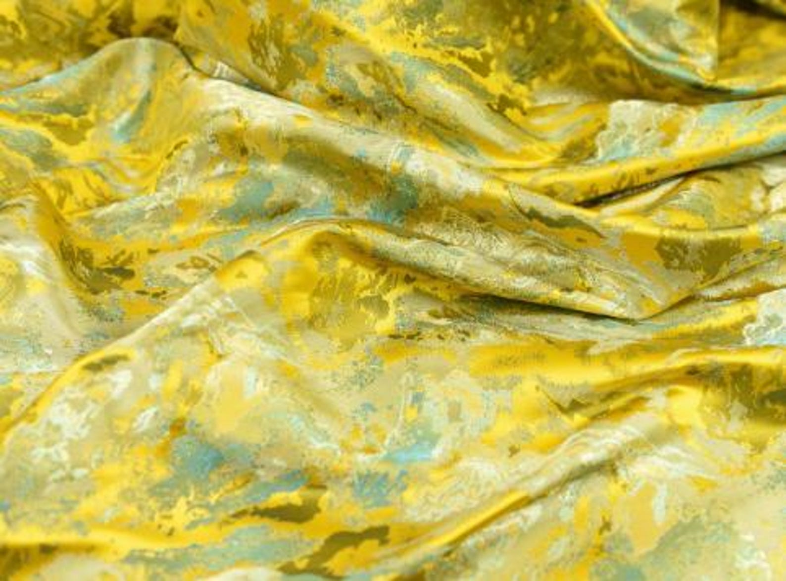 Jiangshan Style Fabric, Yellow Color Brocade Fabric, Wedding Dress ...