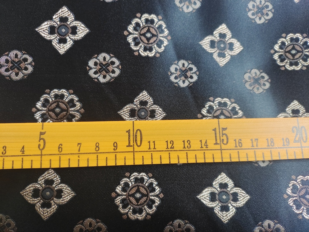 Black Color Brocade Fabric, Jacquard Fabric, Chinese Patterns Brocade ...