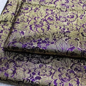 Purple Brocade Fabric, Jacquard Fabric, Flower Style Brocade Fabric ...