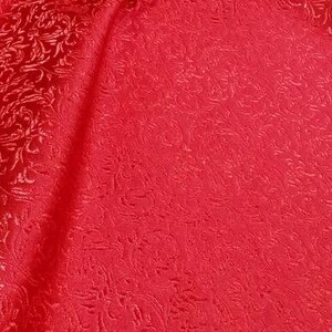 Dark Red/red Color Brocade Fabric With Wheat Spike Pattern , Jacquard ...
