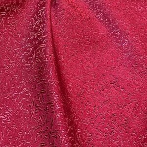 Dark Red/red Color Brocade Fabric With Wheat Spike Pattern , Jacquard ...