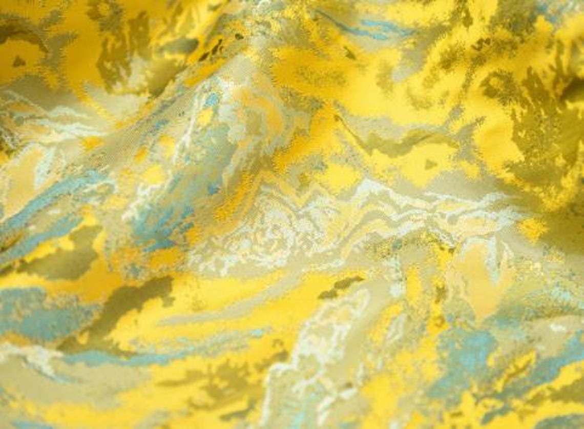Jiangshan Style Fabric, Yellow Color Brocade Fabric, Wedding Dress ...