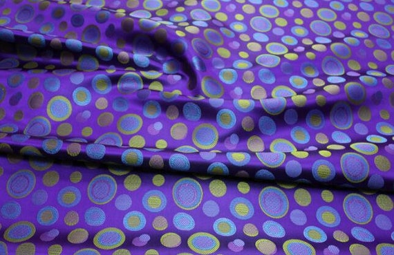 Purple Brocade Fabric Jacquard Fabric Dots Style Brocade - Etsy
