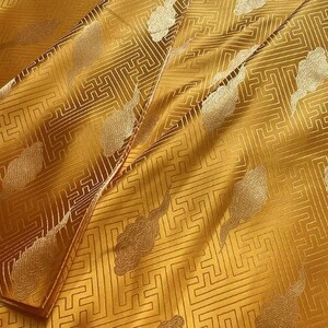 Gold Yellow Color Brocade Fabric, Jacquard Fabric, Brocade Fabric ...