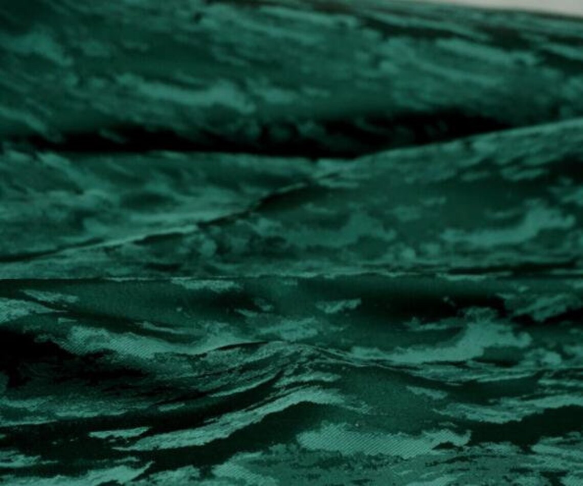 Dark Green Color Brocade Fabric Jacquard Fabric by the Yard - Etsy