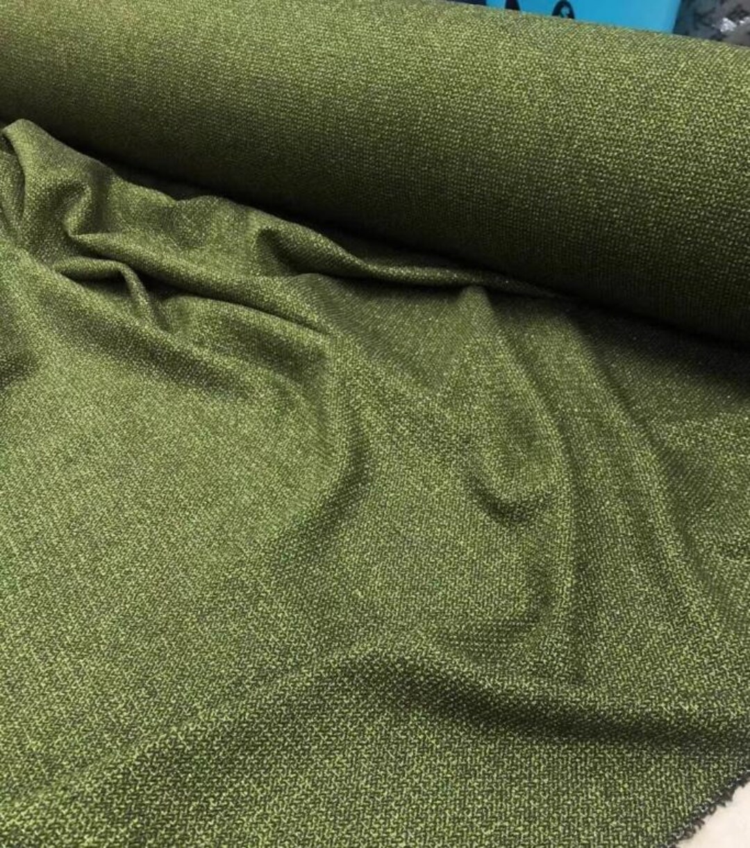 Spring Dress Fabric, Wool Fabric, Green Color Tweed Fabric, Suit Dress ...