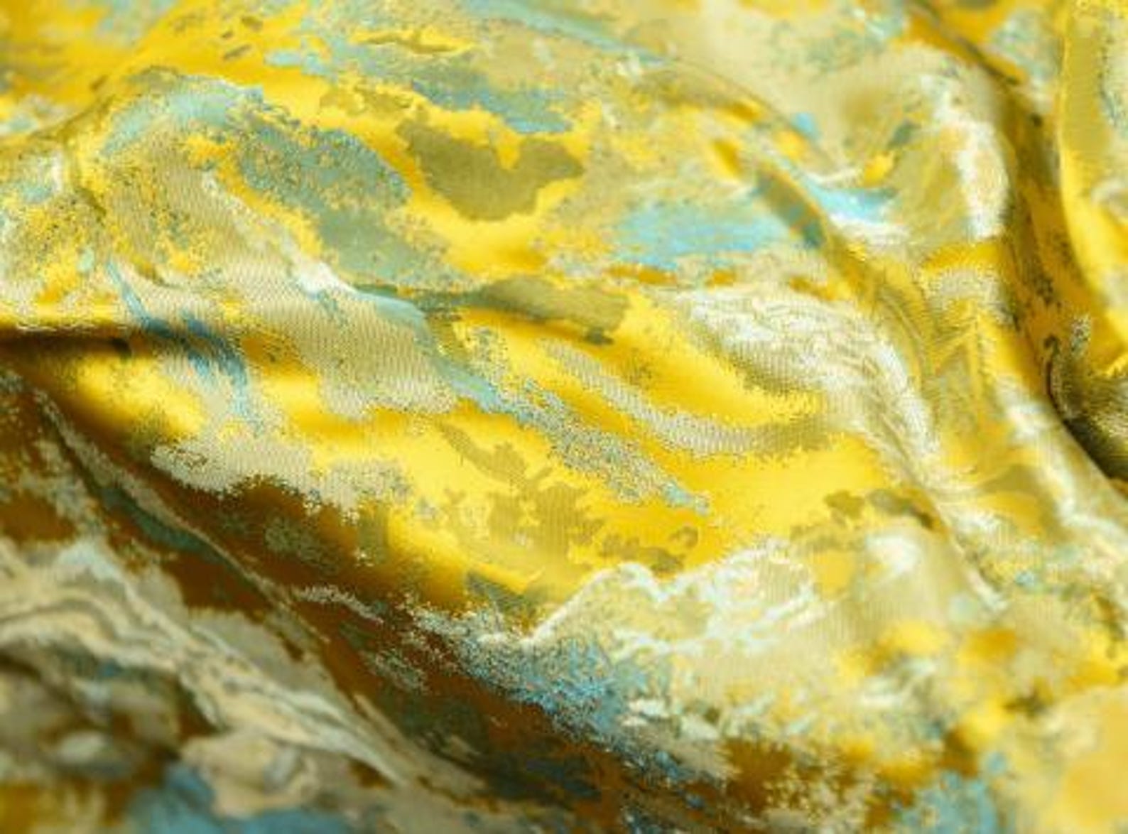 Jiangshan Style Fabric, Yellow Color Brocade Fabric, Wedding Dress ...