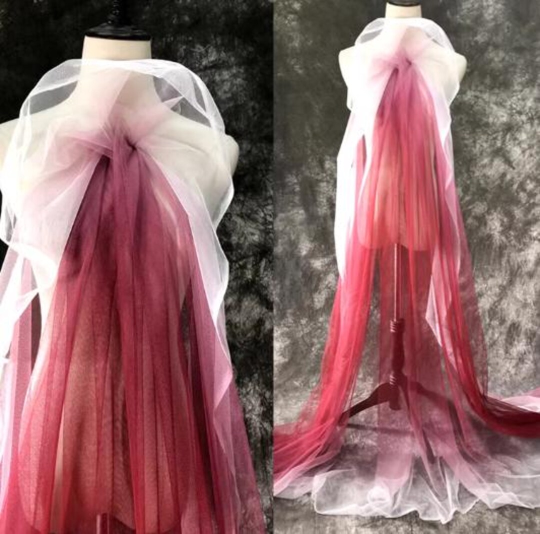 Wedding Mesh Fabric, Red White Color Mesh, Cosplay Dress Fabric ...