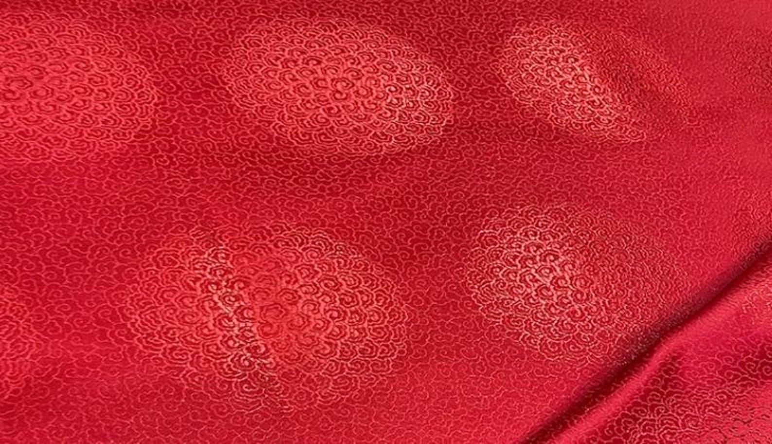 58inches Wide-red Color Brocade Fabric, Jacquard Fabric, Party Dress ...