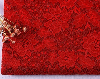 Lace Red Fabric - Etsy