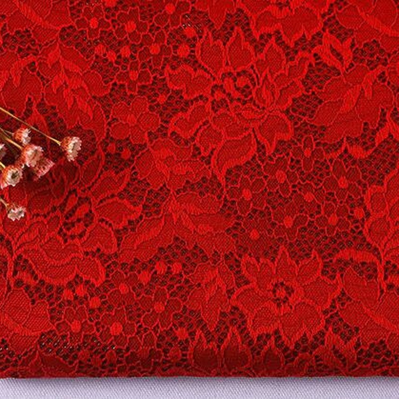 Red Lace Fabric - Etsy