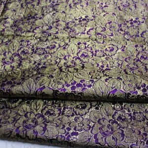 Purple Brocade Fabric, Jacquard Fabric, Flower Style Brocade Fabric ...