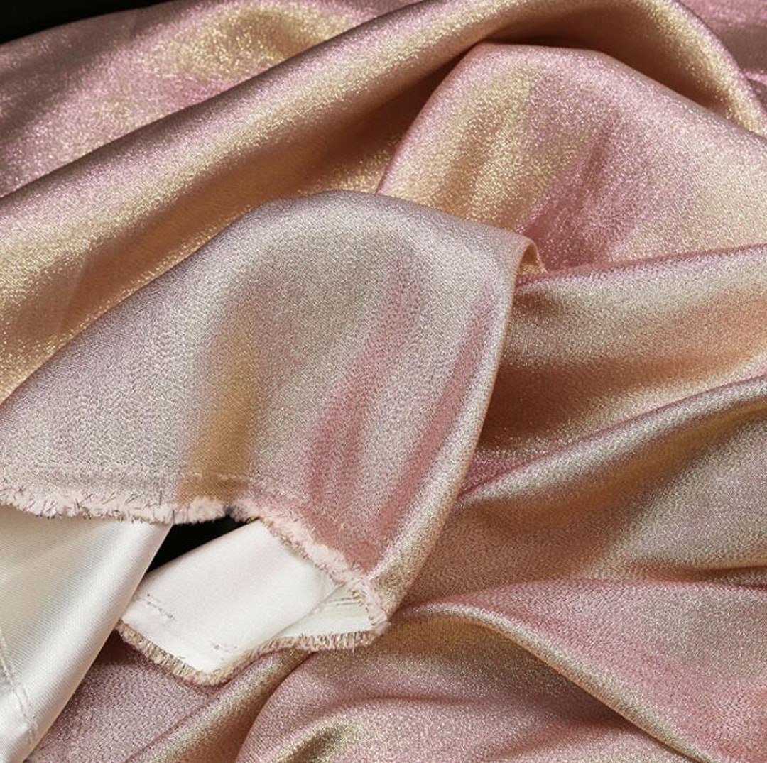 Colorful Gradient Flash Jacquard Fabric, Pink Gold Color Jacquard ...