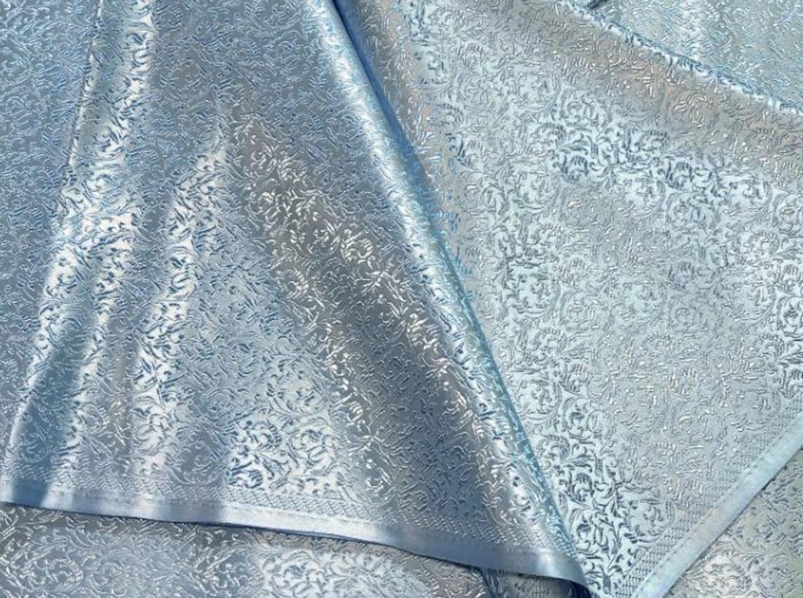 Sale-light Blue Color Brocade Fabric With Wheat Grain Pattern, Cosplay ...