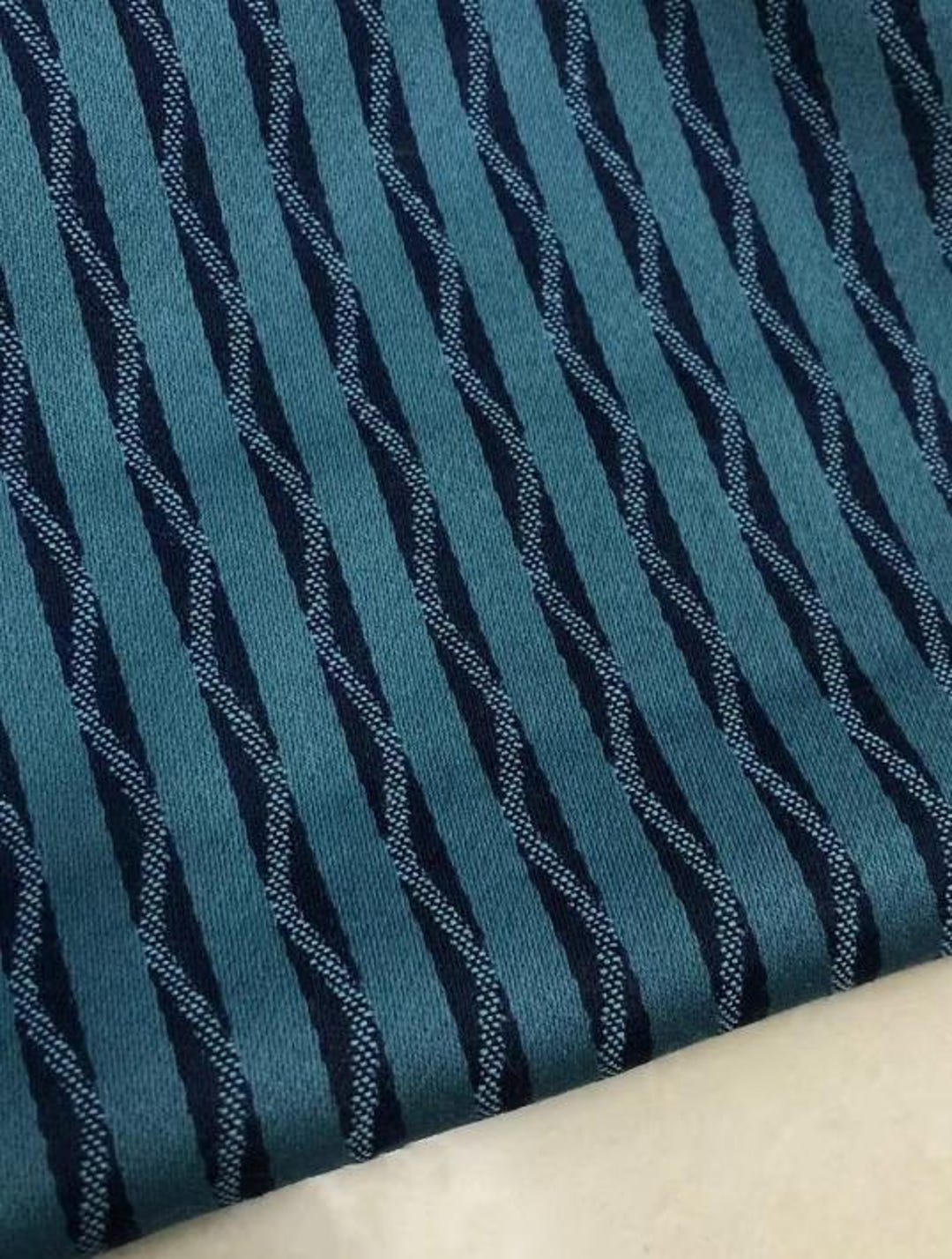Autumn an Winter Wool Fabric, Lake Blue Stripe Wool Fabric, Jacket ...