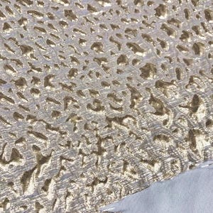 Light Gold Color Jacquard Fabric With Leopard Pattern, Wedding Dress ...